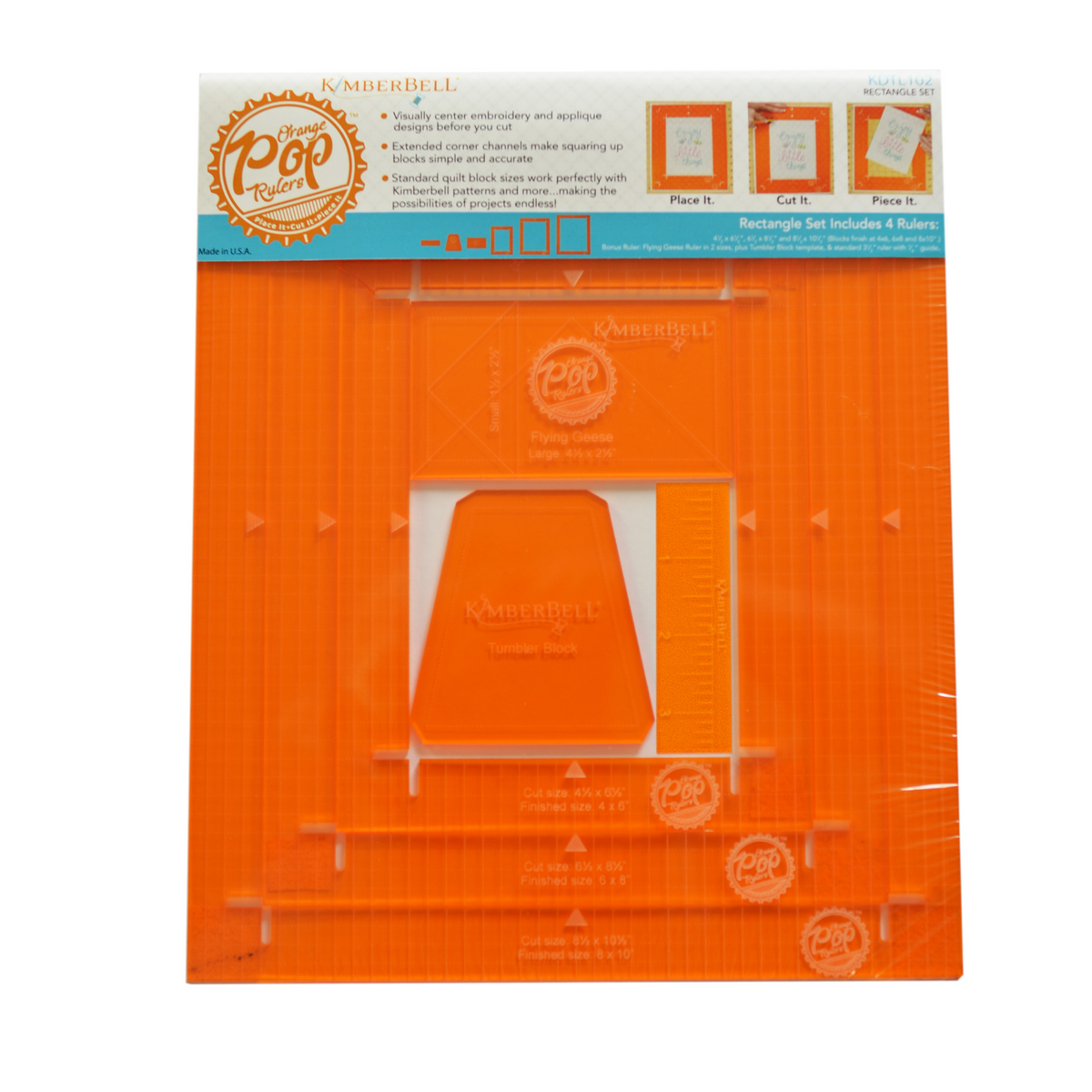 Orange Pop Rulers (Rectangle Set) by Kimberbell – My Girlfriend's Quilt ...