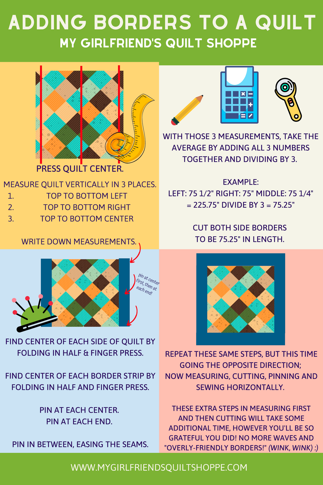 Adding Borders to a Quilt Technique Sheet (Downloadable) – My ...